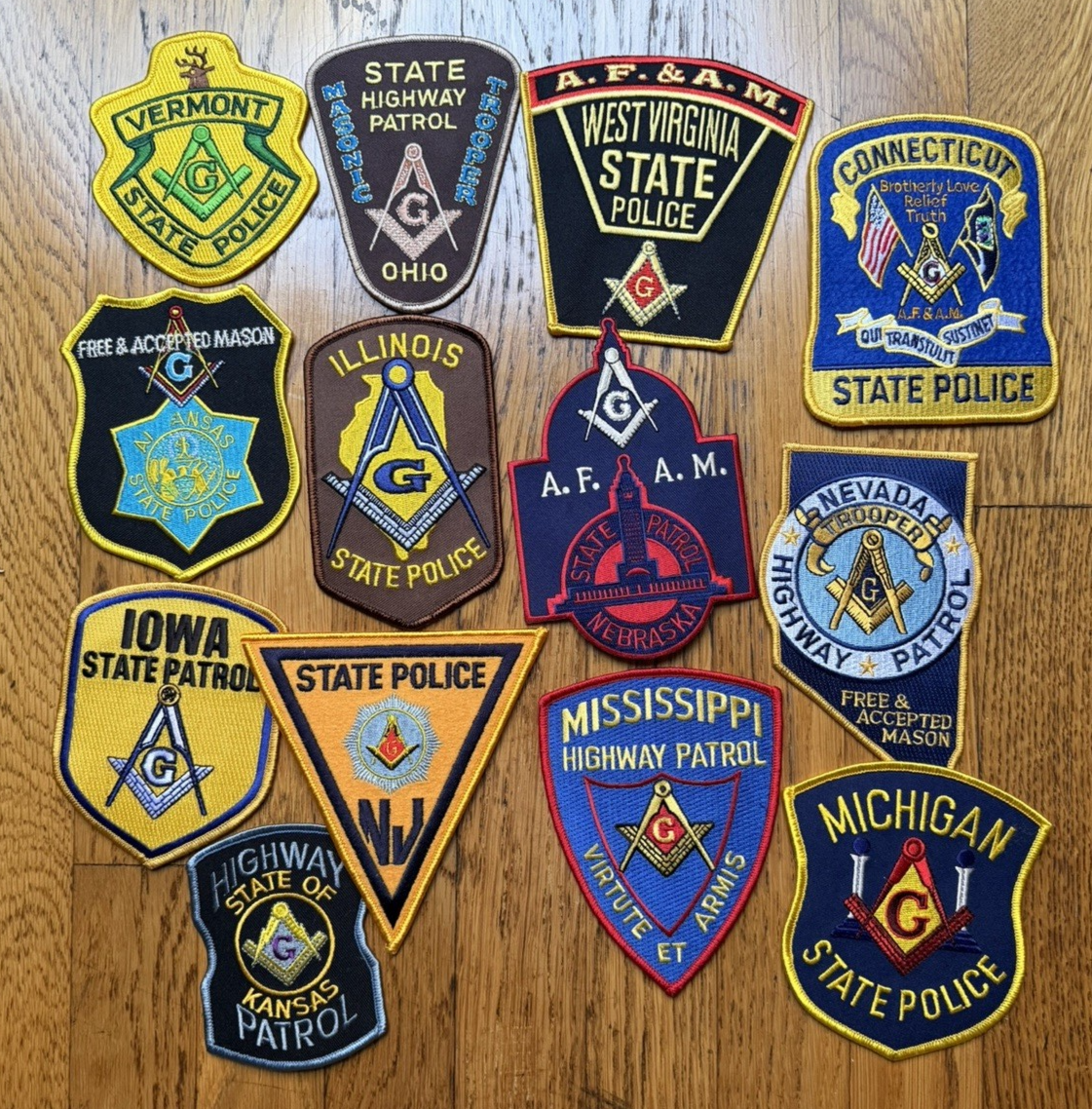 LOT OF 13 POLICE MASON MASONIC PATCHES | eBay