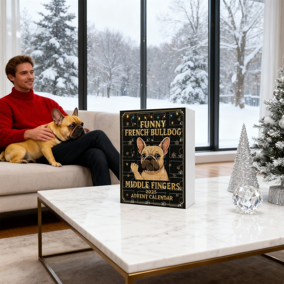 Funny Middle Finger French Bulldog Advent Calendar 2025 Acrylic ...