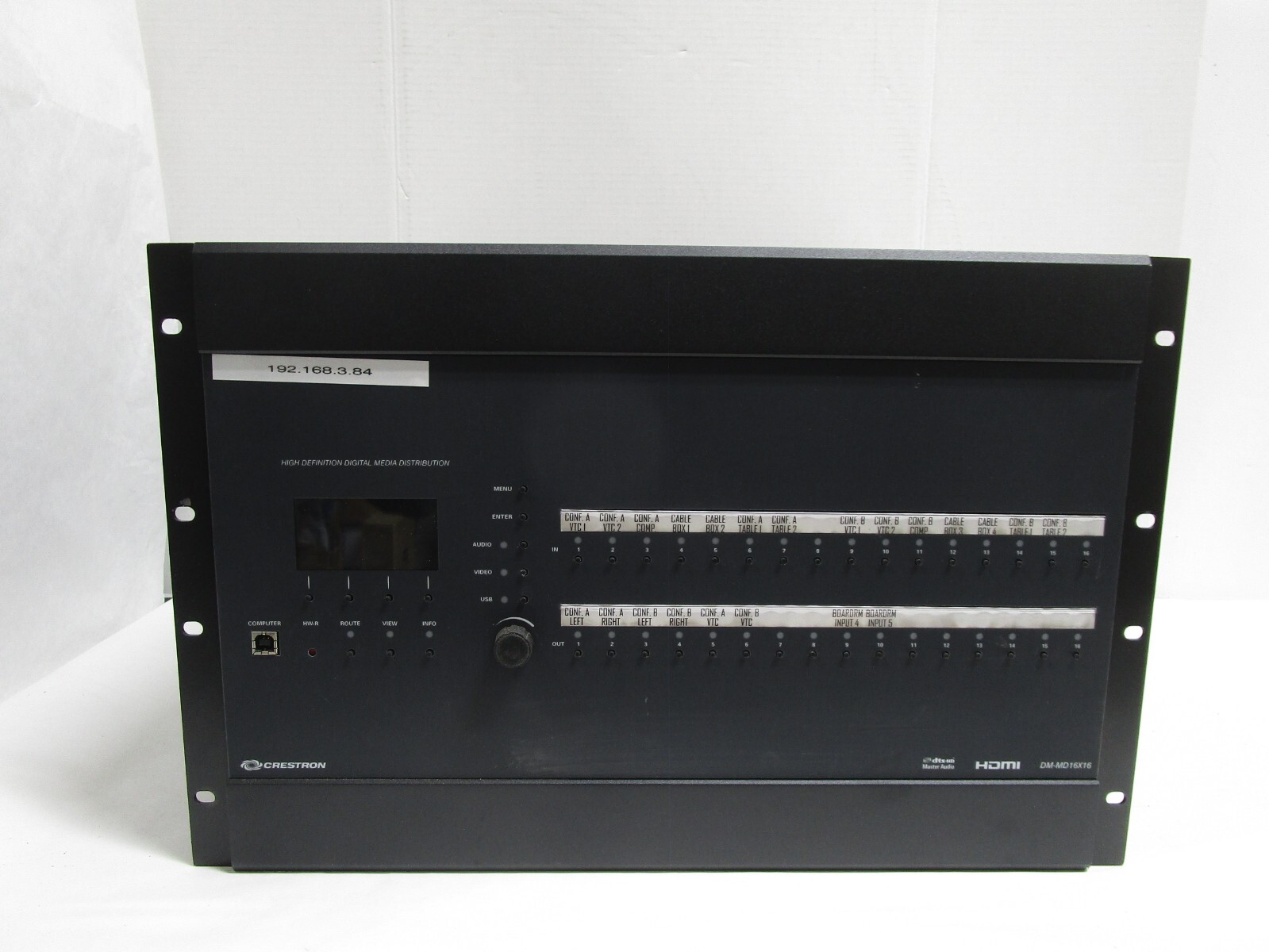 CRESTRON DM-MD16X16 16x16 Digital Media Switcher Used See Photos Ships ...