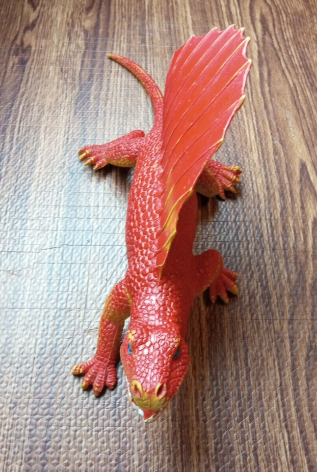 Dormei Dor Mei Large 16” Plastic Vinyl Dinosaur Edaphosaurus Toy Red ...