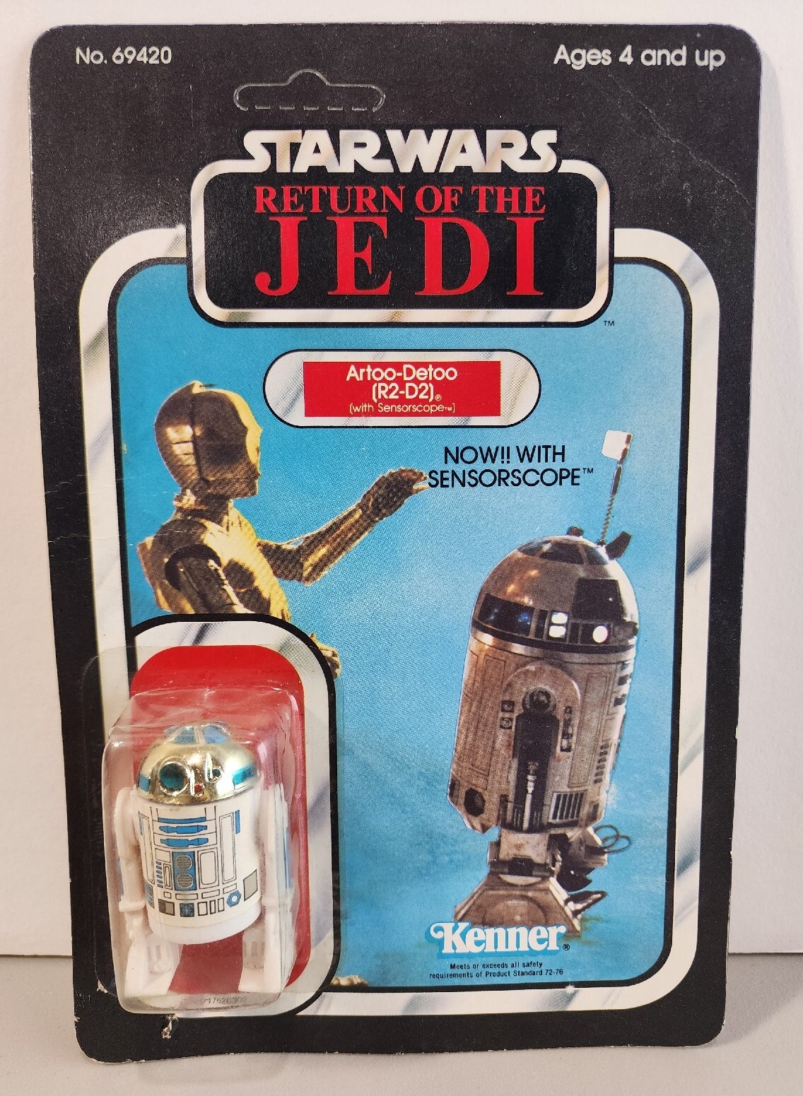 Kenner~1983 R2D2 Sensorscope~Unpunched Carded~Gold Dome~Star Wars Jedi ...