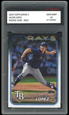 Jacob Lopez 2024 Topps Series 2 MLB 1st Graded 10 Rookie Card Tampa Bay ...