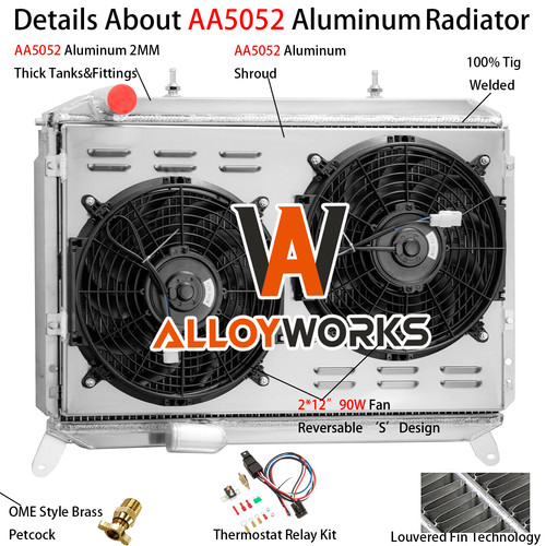 #CC762 4 Row Aluminum Radiator+Shroud Fan for 1984-88,1985 Nissan 300ZX ...