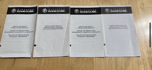 Original Nintendo GameCube Health and Safety Precautions Four Booklet ...