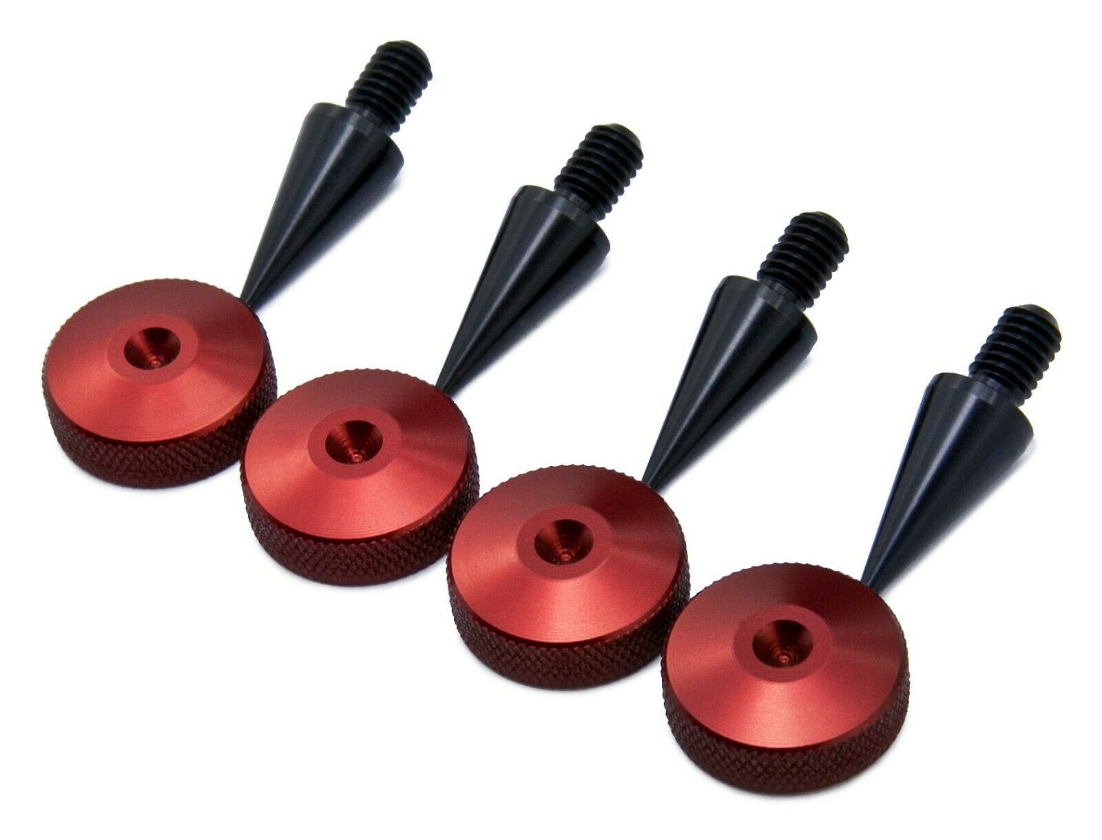 PrecisionGeek - M6 BLACK Speaker Spikes + RED 20mm Spikes Shoes Knurled ...