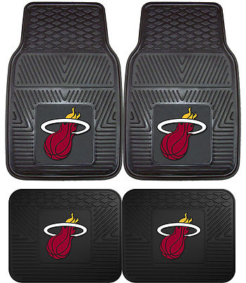 Miami Heat Heavy Duty NBA Floor Mats 2 & 4 pc Sets for Cars Trucks ...