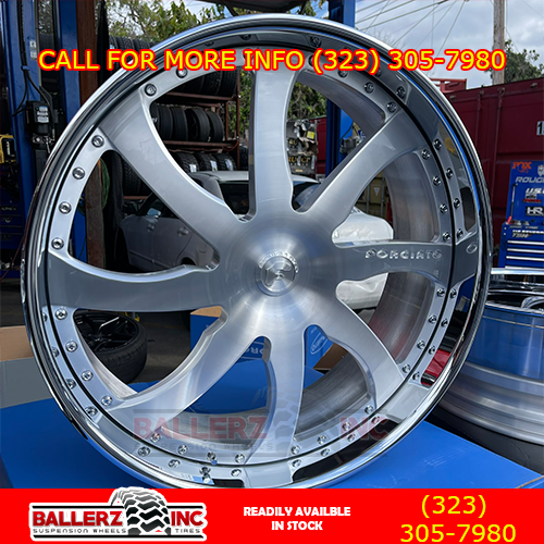 26 INCH FORGIATO QUATRESIMO BRUSHED SILVER 6 LUG TRUCK WHEEL-TIRE PKG ...