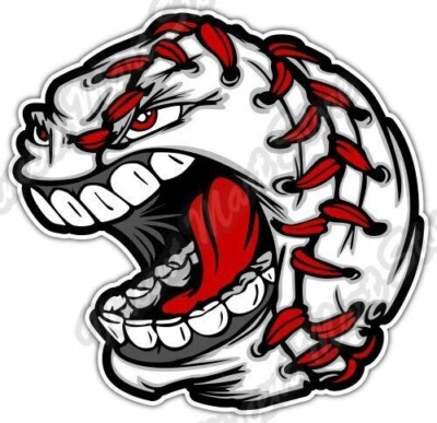 Angry Baseball Pitcher Pitch Batting MLB Car Bumper Vinyl Sticker Decal ...