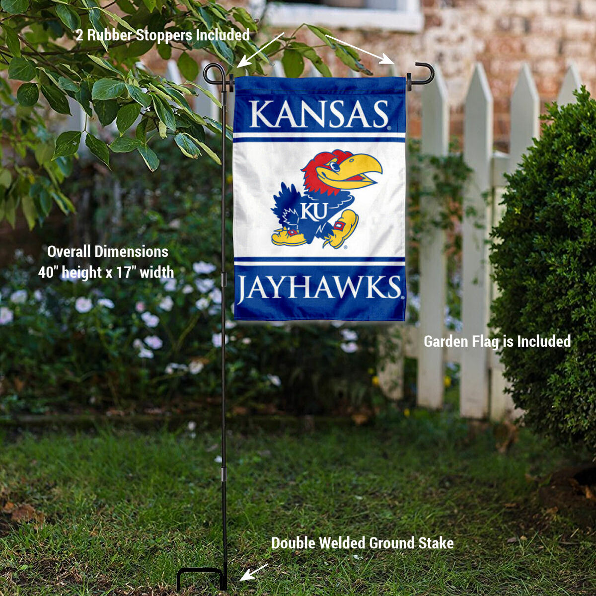Kansas Jayhawks Garden Flag and Yard Stand Included | eBay