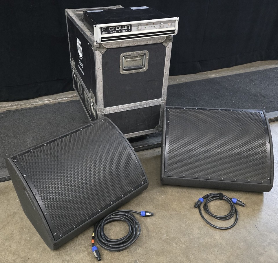 2 JBL/Flag Systems MX-12 monitor wedges, 1 Crown MA36X12, 1 ATA case ...