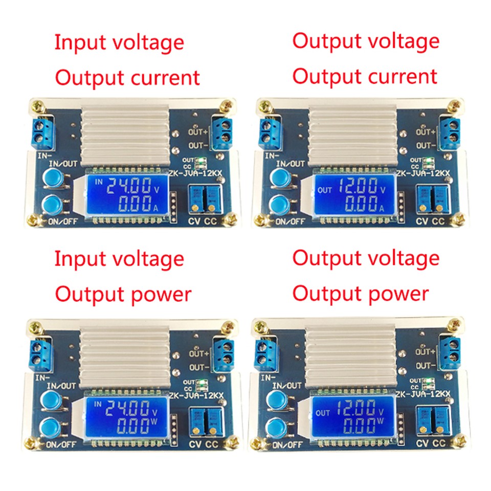 12A adjustable buck power supply module LCD digital voltage and current ...