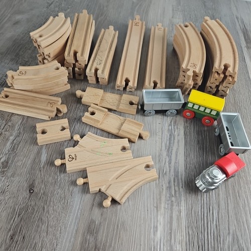 Thomas Train Wooden Railway Track Road 45+ Pc Curved Straight Junction ...