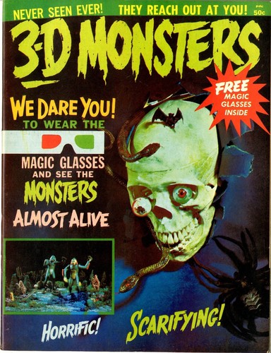 3-D Monsters Magazine # 1 Vol 1 NEAR MINT- 1964 1st First monster mag ...