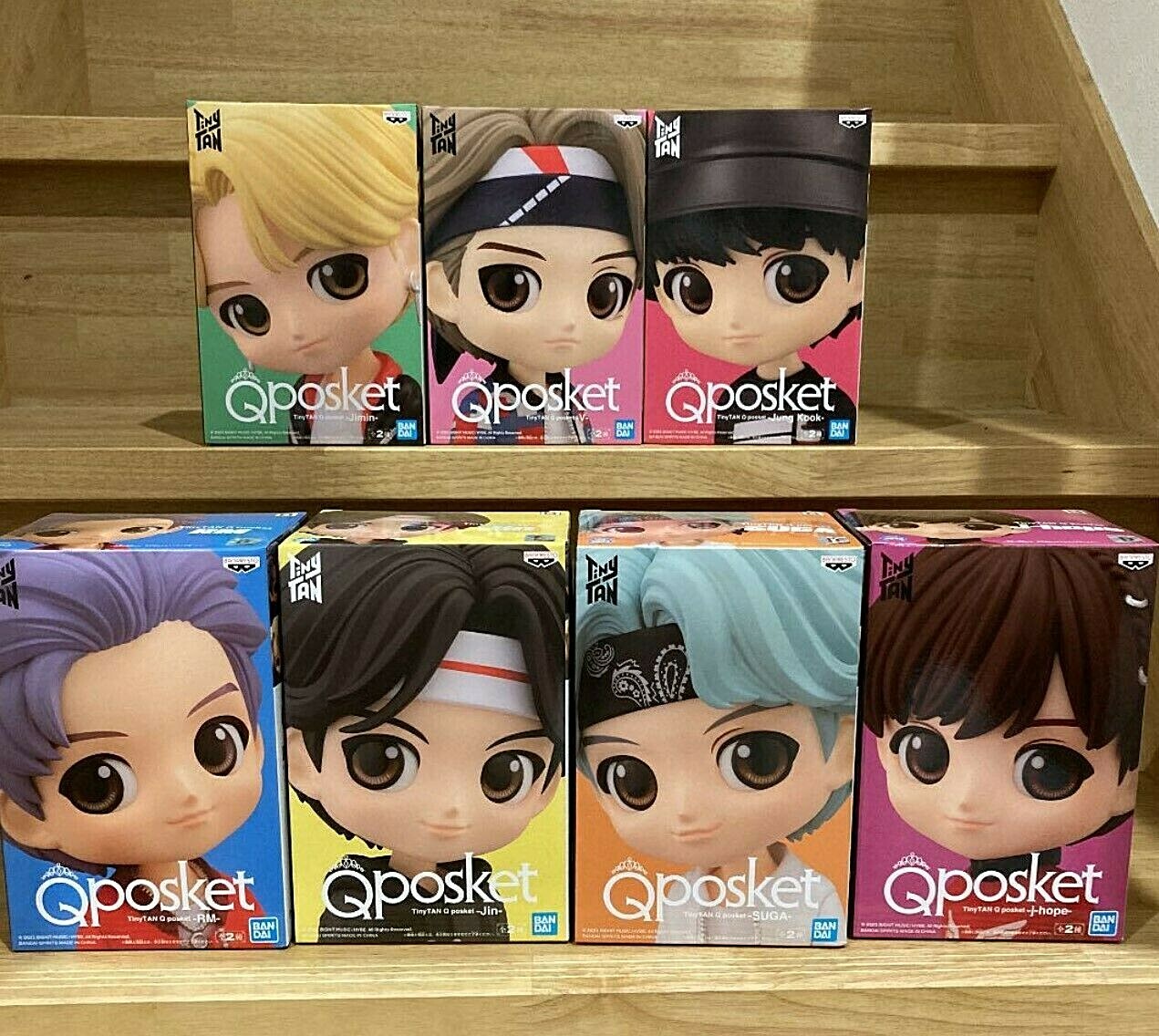 BTS TinyTAN Q Posket Figure B Color Set of 7 Banpresto Japan Official NEW | eBay