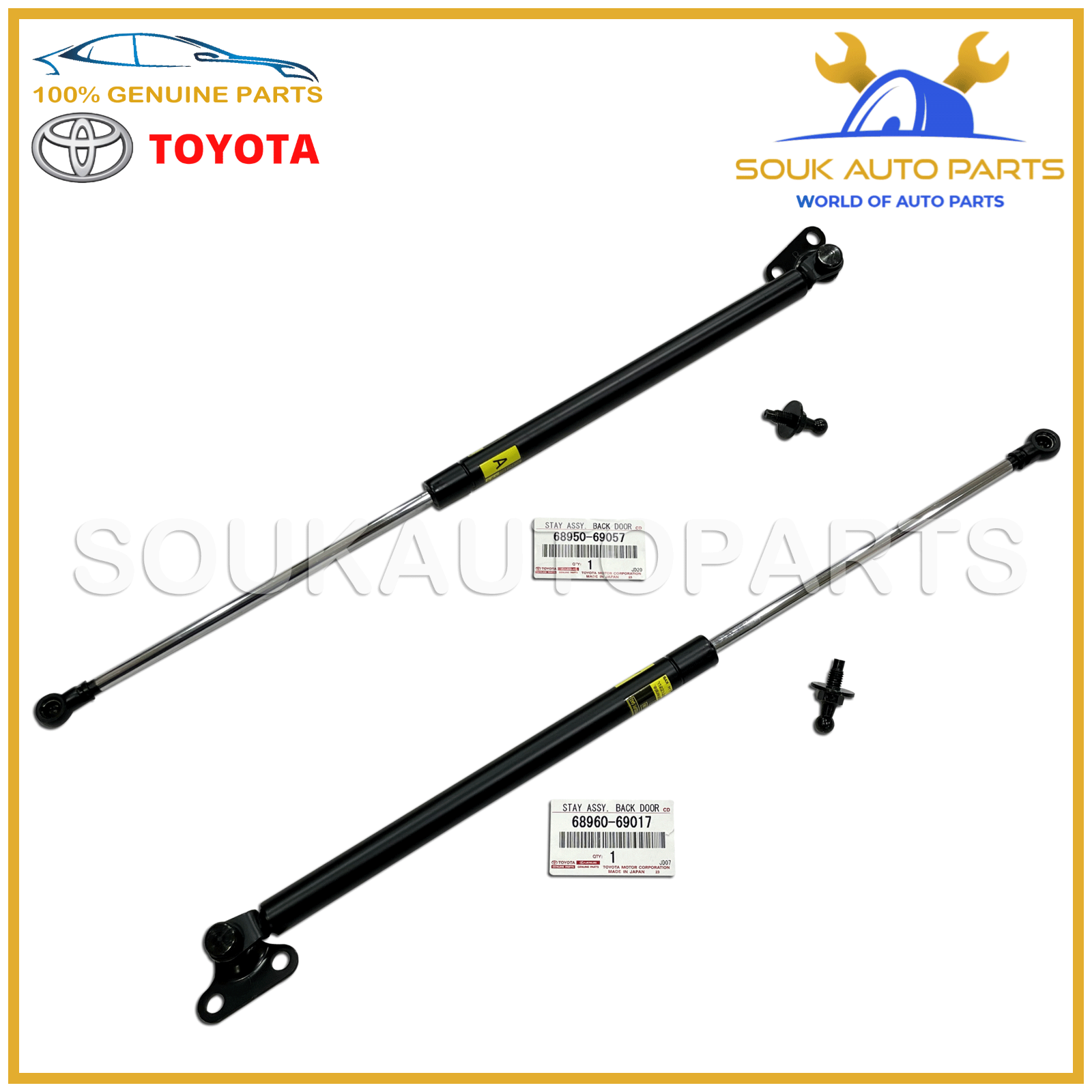 68950-69057 & 68960-69017 Genuine Toyota STAY BACK DOOR SET OF 2 RH ...