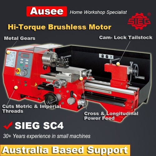 SIEG SC4 210x510mm HiTorque Bench Lathe 1250W Variable Speed Brushless ...