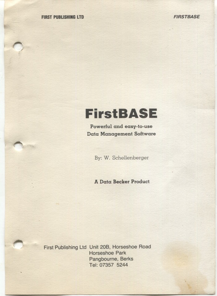 Vintage Commodore 64 Software - FirstBase 64 Disk & Manual | eBay