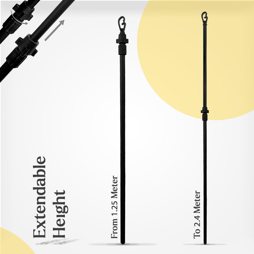 2.6m Prop Laundry Line Expandable Washing Pole Telescopic Support ...