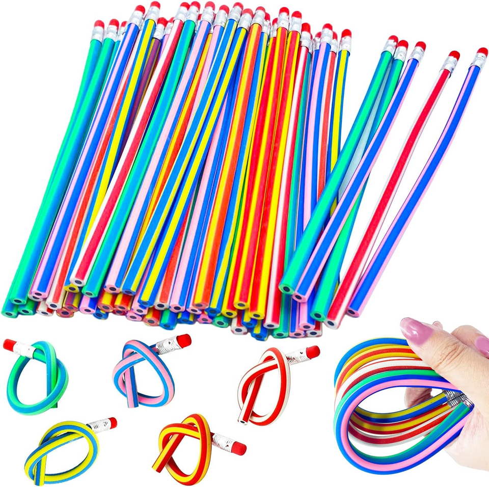 40 Pieces Flexible Soft Pencil,Soft Pencils with Eraser,Magic Bend ...