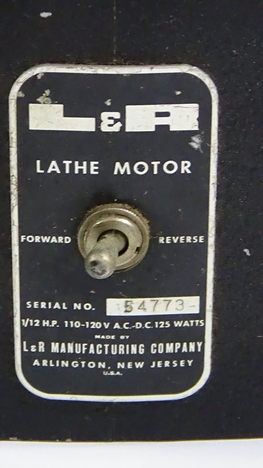 Vintage L&R Lathe Motor w/Foot Pedal Untested - Needs Power Cord #972 ...