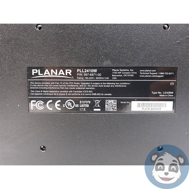 PLANAR PLL2410W, 24" LCD Widescreen Monitor , DVI / VGA, "B" | eBay