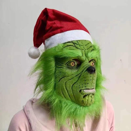 Grinch Realistic Mask Party Celebrity Latex Headgear Costume Cosplay ...