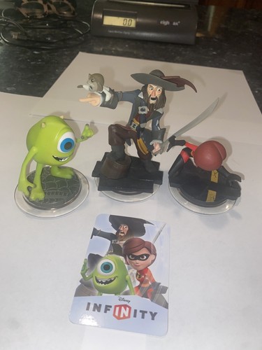 Disney Infinity Sidekicks pack Mike Waszowski, Barbosa, Elastagirl | eBay