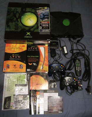 Original Xbox Console Set - 2 Controllers, Wireless, DVD, 24 Games, Box ...