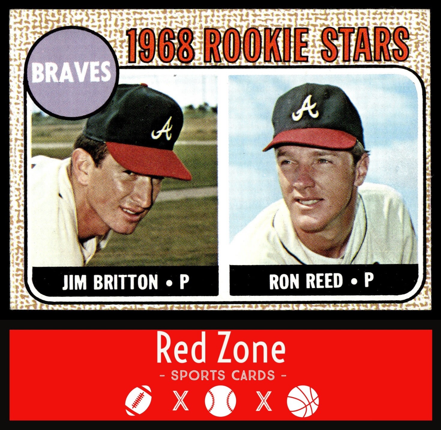 1968 Topps - #76 Braves Rookie Stars (Jim Britton / Ron Reed) RS, RC EX ...