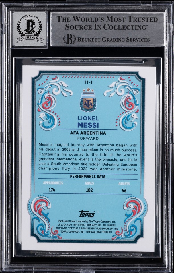 2023 Topps Argentina Fileteado Lionel Messi #FT4 Beckett BAS Auto 10 | eBay