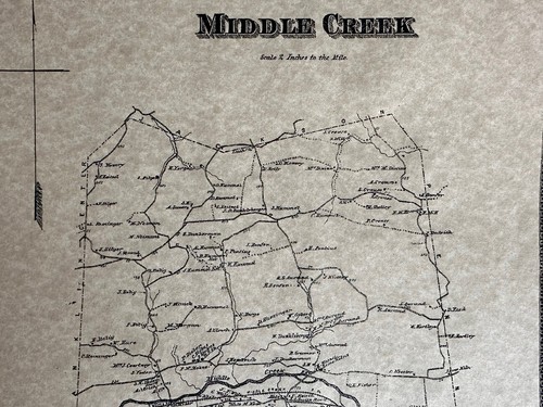 Kreamer Middle Creek, Pa 1868 Map with homeowners names shown | eBay