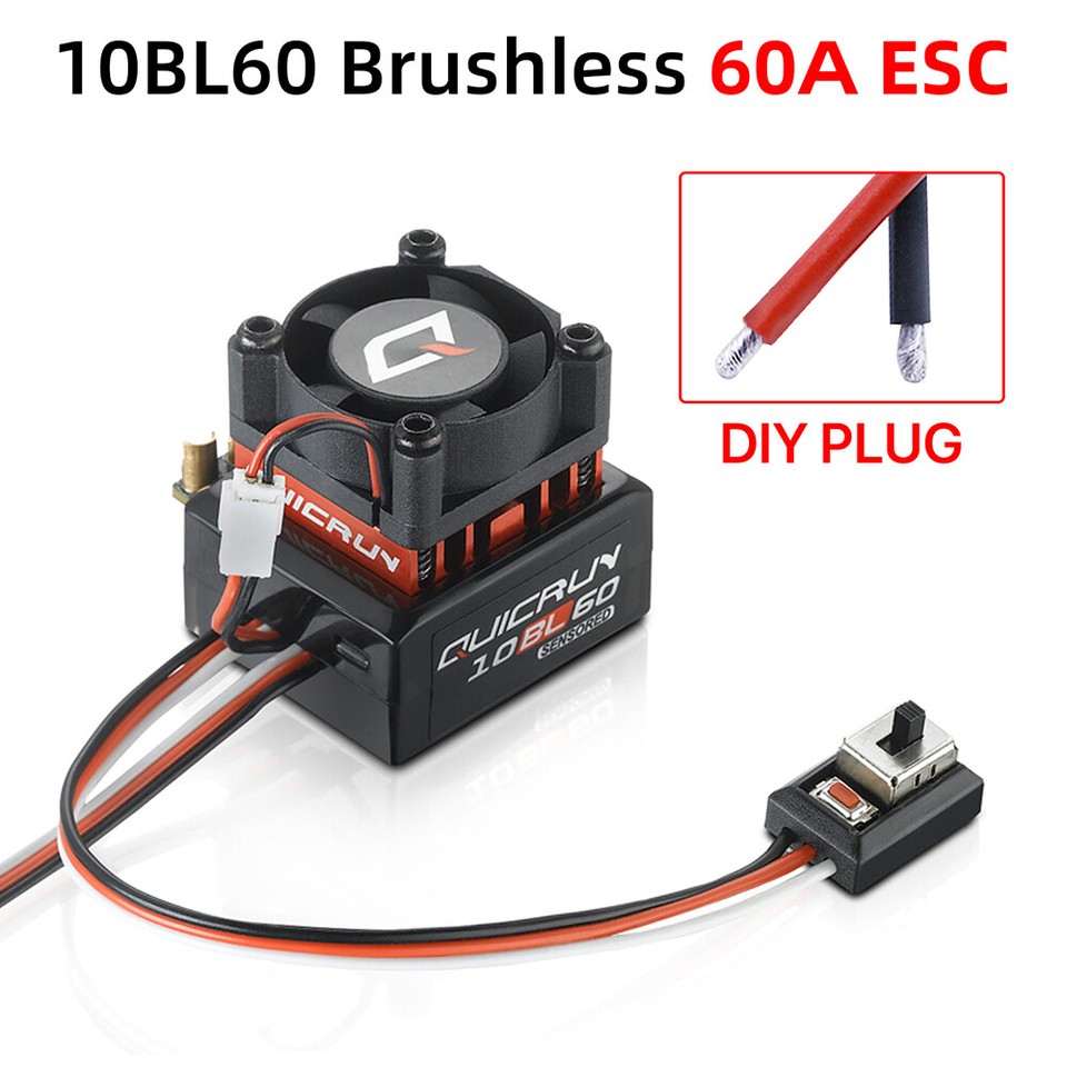 Hobbywing QUICRUN 10BL60 ESC Sensored Brushless 60A ESC for 1/10 RC Car ...