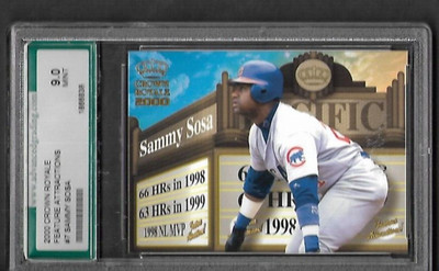 SAMMY SOSA 2000 CROWN ROYALE "FEATURE ATTRACTIONS" #7 ****GRADED MINT 9 ...