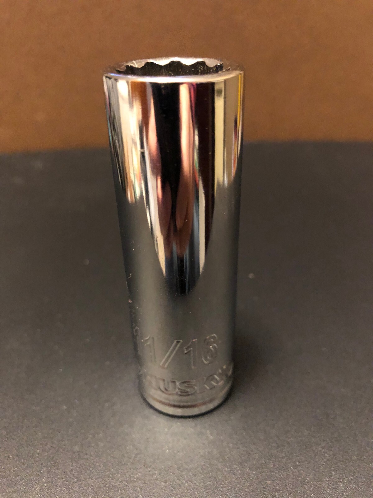 Husky socket 1/2" drive SAE 11/16" deep well Chrome finish 12 point new ...