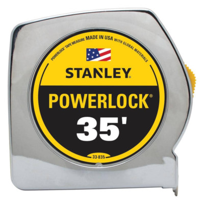 Stanley PowerLock Tape Measure 35 ft. Secure Blade Lock Metal Measuring ...
