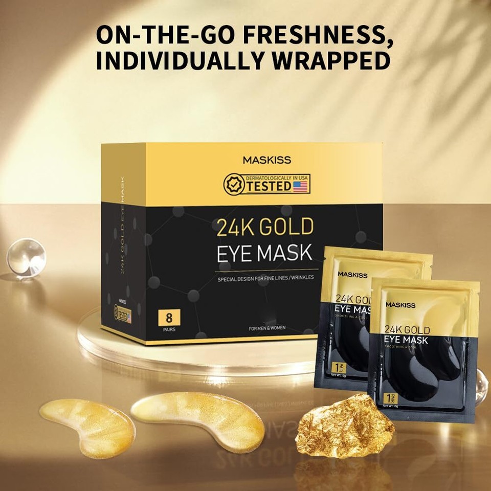 24K Gold under Eye Patches, Eye Mask, Collagen Skin Care Products, Eye ...