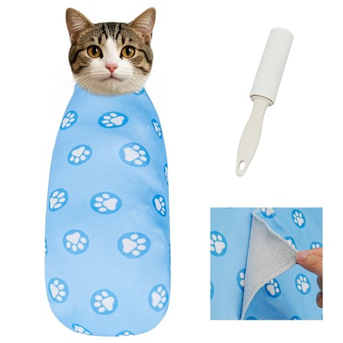 Supet Cat Wrap for Cutting Nails, Self-Adhesive Cat Grooming Wrap ...