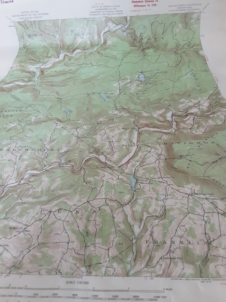 EAGLES MERE, PA ︎Sullivan County ︎Topographical Geological Survey ...