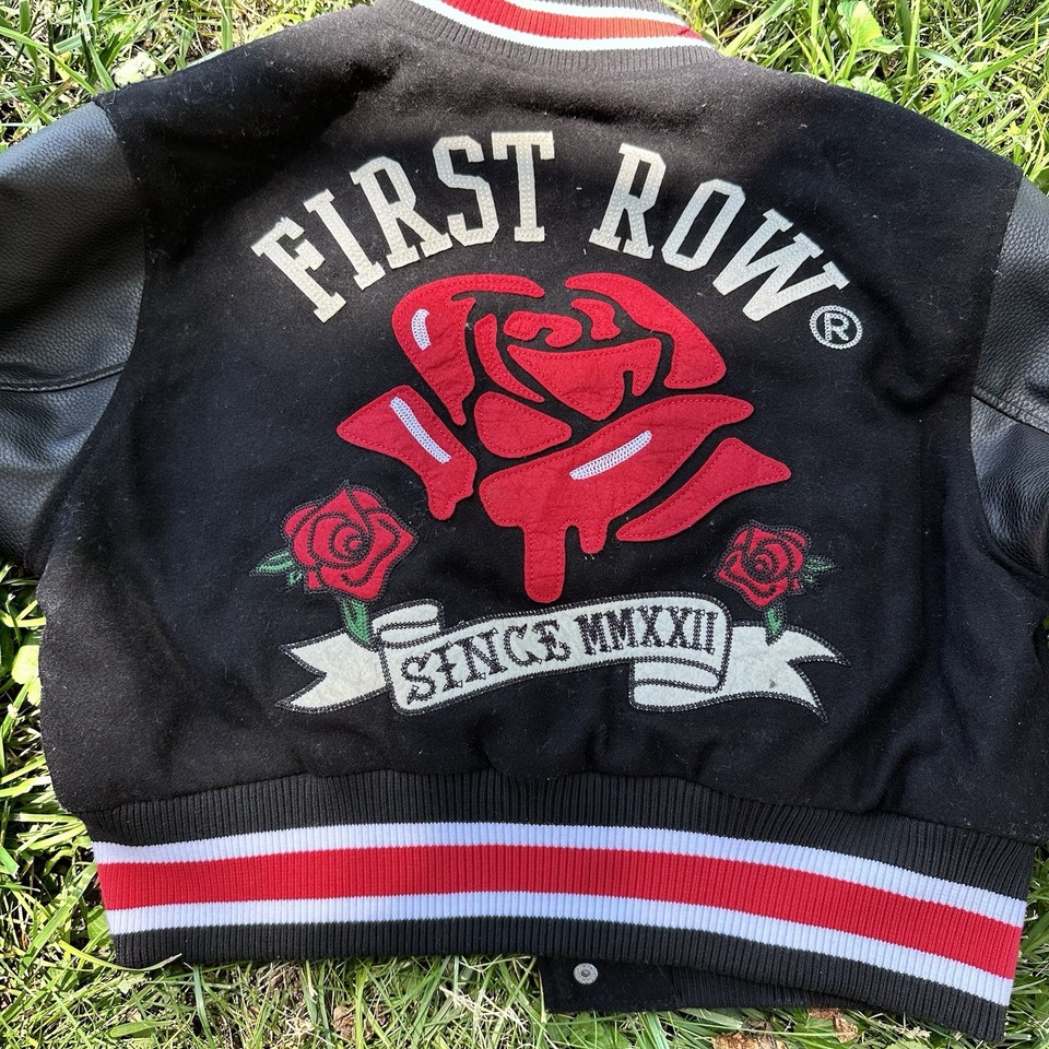 First Row Cropped Varsity Letterman Jacket Women’s Medium NWT Y2K $120 ...