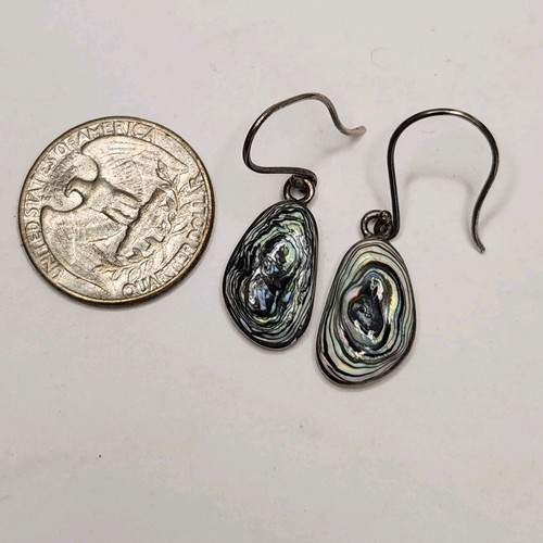 925 sterling silver oval abalone shell navajo earrings vintage ...