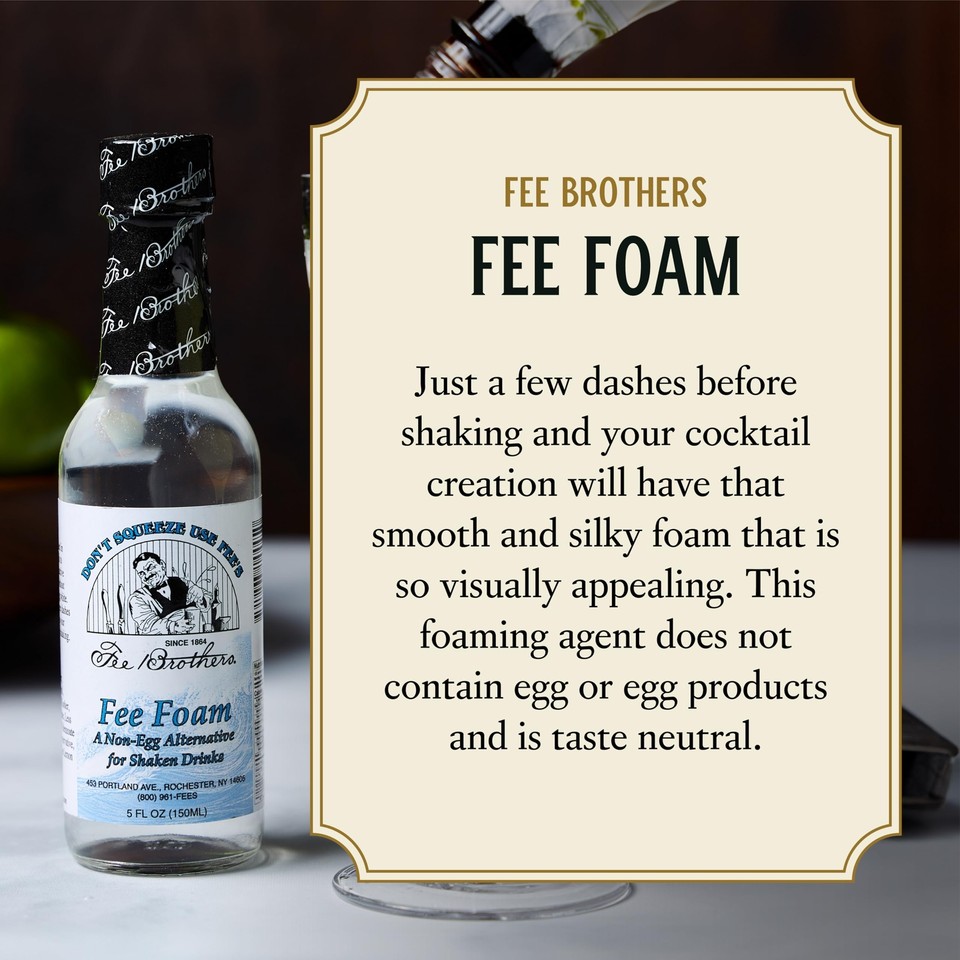 Fee Brothers Fee Foam- Cocktail Foamer and Mixer, Egg Subst Gluten Free ...