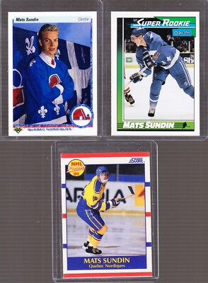 Mats Sundin Rookie 1990 Upper Deck #365, 1990 Score #398, 1991 O-Pee ...