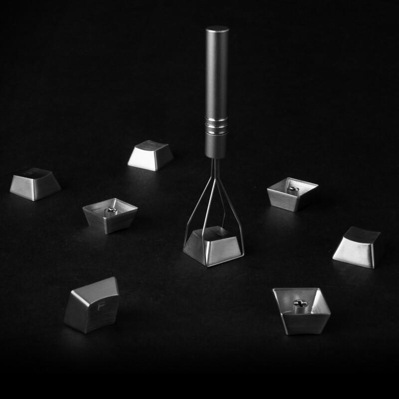 Stock QWERASDF MetalKeycap Stainless Steel For Mx Mechanical Keyboard ...