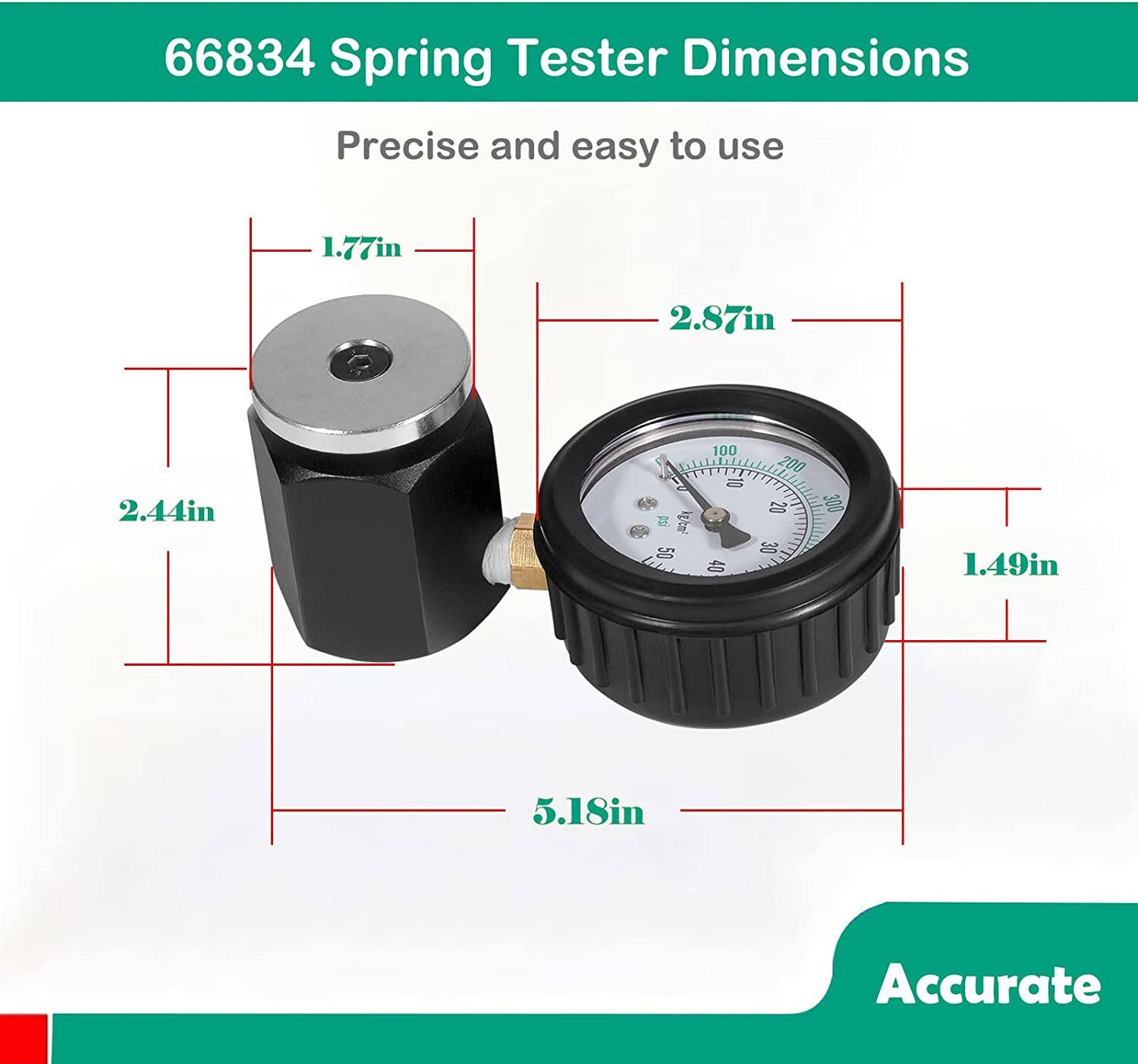 66834 Mini Valve Spring Pressure Tester Measurement Range 0-700 psi 0 ...