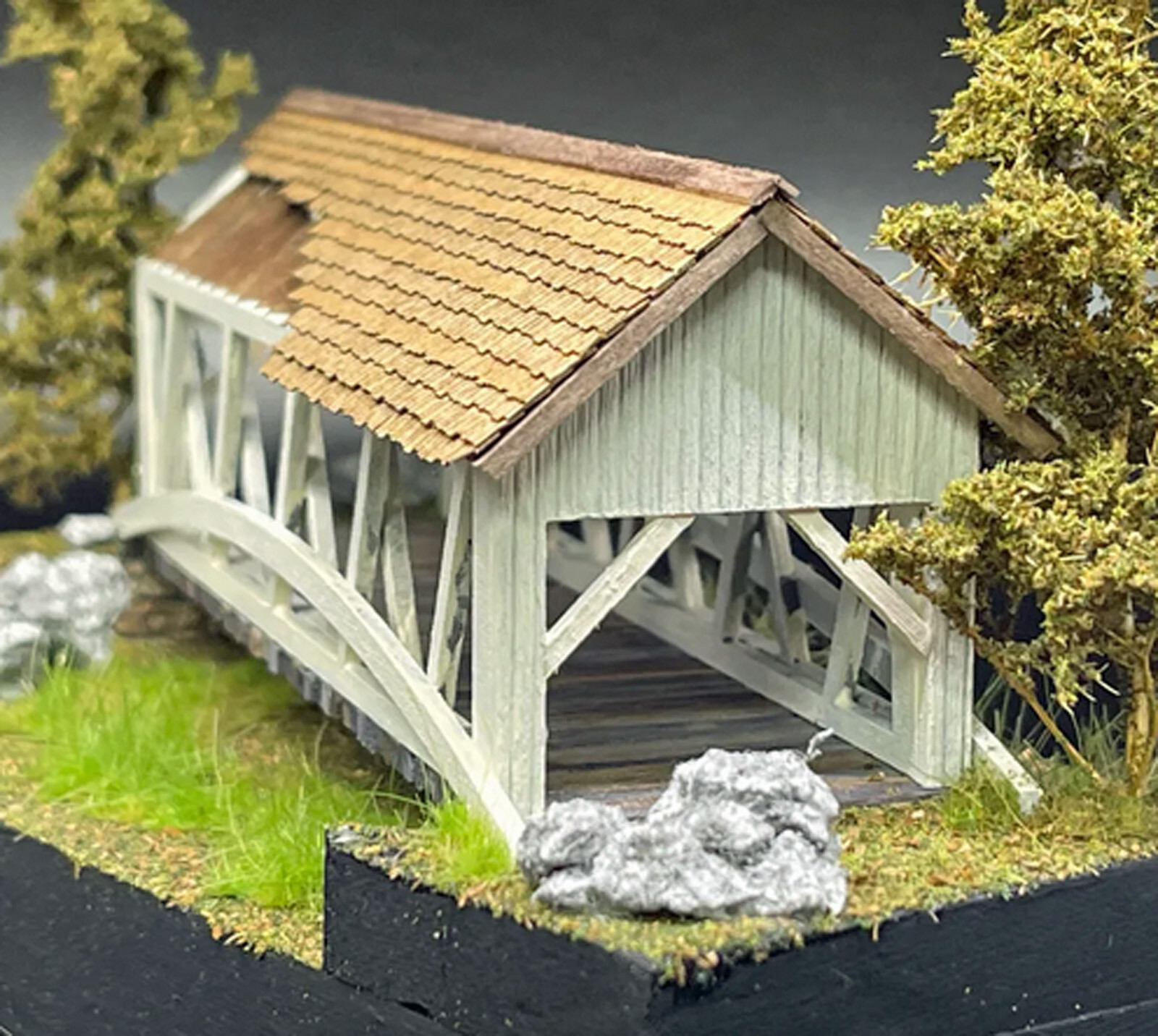 COVERED BRIDGE N Scale Nn3 Unpainted Model Railroad Structure Wood KIT ...