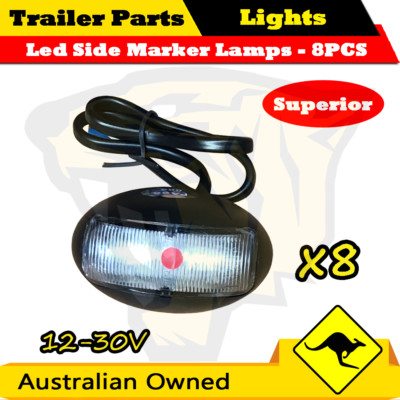 8 x LED CLEARANCE LIGHTS SIDE MARKER LAMP RED TRAILER TRUCK CARAVAN ...