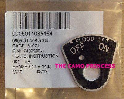 FLOOD LIGHT DATA PLATE 7409990-1 MILITARY TRUCK M809 M813 M818 M816 OFF ...