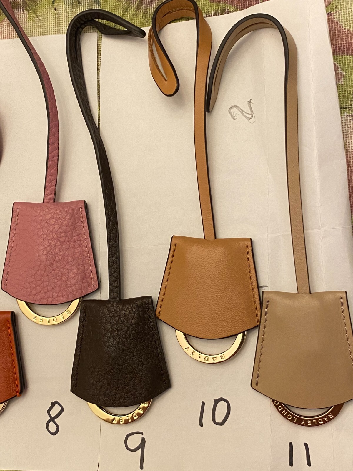 Radley London Scottie Purse Hang Tags Gold Tone Key Ring Diff Straps ...