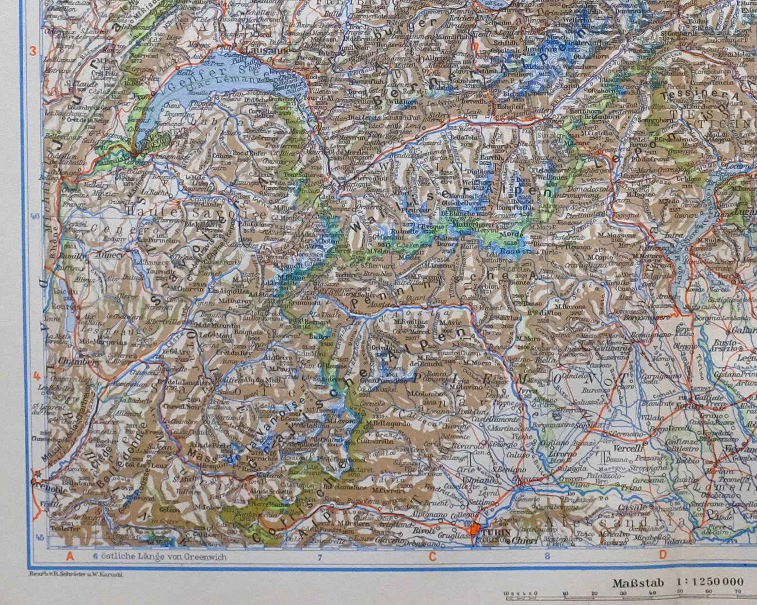 1943 MAP WESTERN ALPS SWITZERLAND ZURICH BERN GENEVA SCHWYZ | eBay