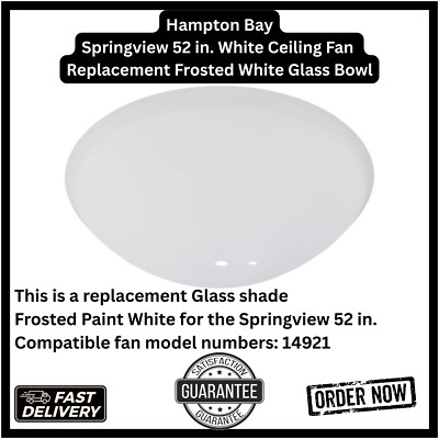 Hampton Bay Springview 52 in. White Ceiling Fan Replacement Frosted ...